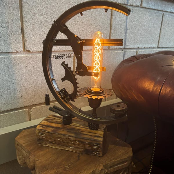 Steampunk Table Lamp, Wall Lamp, Rustic Industrial Desk Lamp, Reading ...