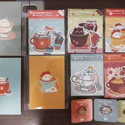 Adzuki Meowtcha Tea and Friends Stickers - Etsy