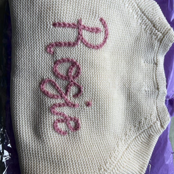 Personalised Childrens Floral Initial Jumper Hand Embroidered Name ...