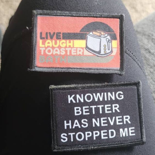 Live Laugh Toaster Bath Funny Morale Patch - 2x3 Hook and Loop - Etsy