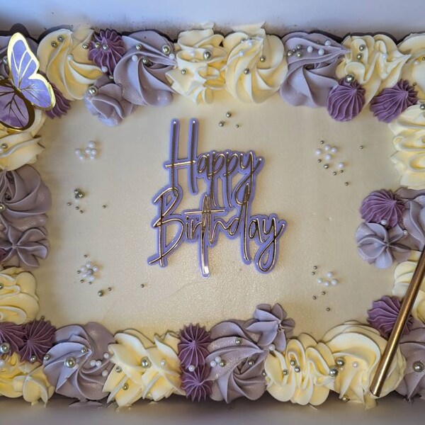 Acrylic Sheet Cake Charm Flat Acrylic Sheet Cake Topper Costco Cake ...