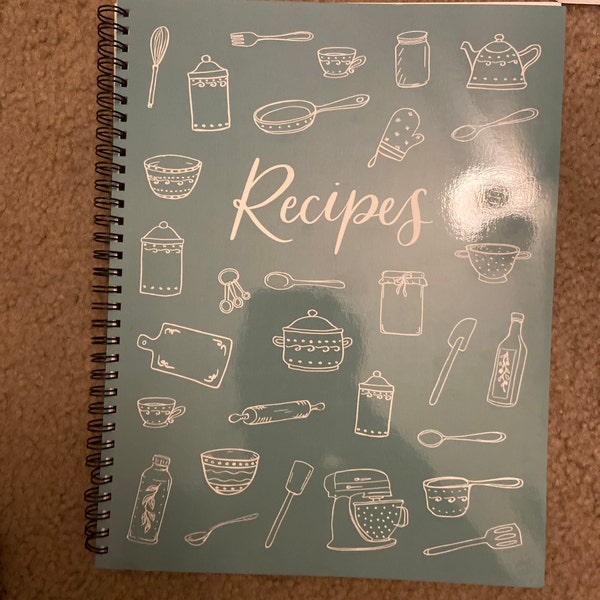 Blank Recipe Notebook Large Recipe Book Kitchen Utensils Recipe Journal ...