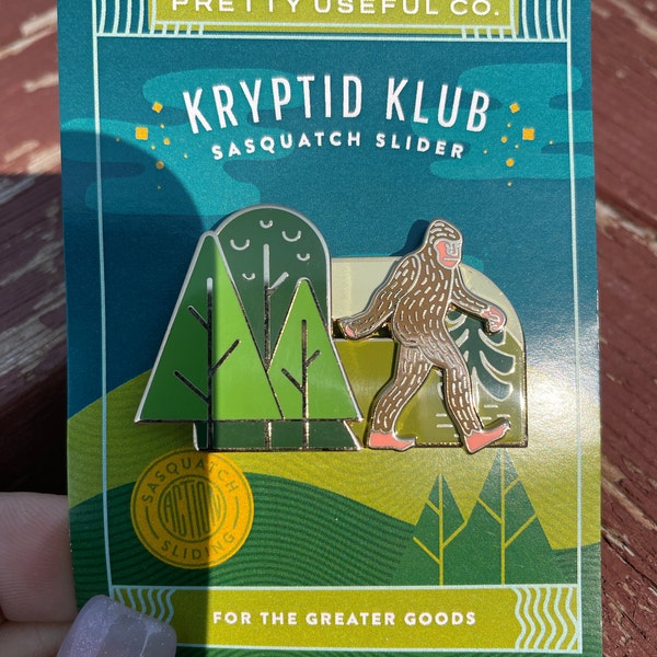 Sasquatch Sliding Enamel Pin - Etsy