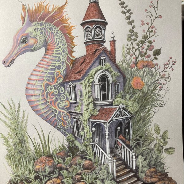 20 Grayscale Ocean Fairy Houses Coloring Book Set 1 | Printable Adult ...