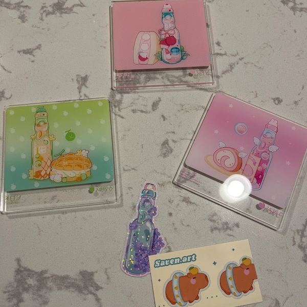 Acrylic Coasters, Sakura Coaster, Drinkware, Cute Anime Style, Japan ...