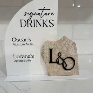 Faux Stone Wedding Welcome Sign With Standoffs minimalist Modern ...
