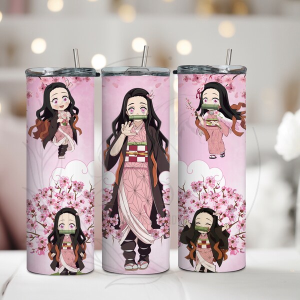 Kawaii Slayer Anime Tumbler Wrap, Chibi Anime Characters Tumbler Wrap ...