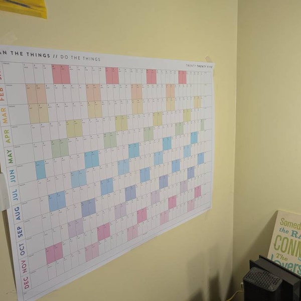 PRINTABLE Six Month Giant Wall Calendar SET 2025 | Half Year Planner ...