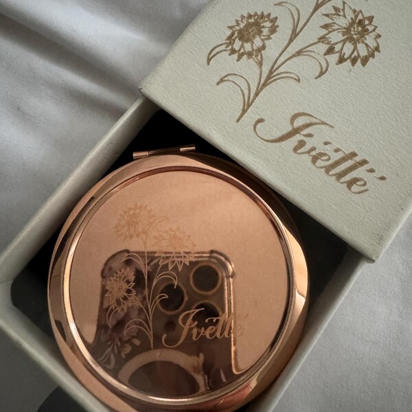 Customized Pocket Makeup Mirror Beautiful Wedding Gift, Hen Party Gift ...