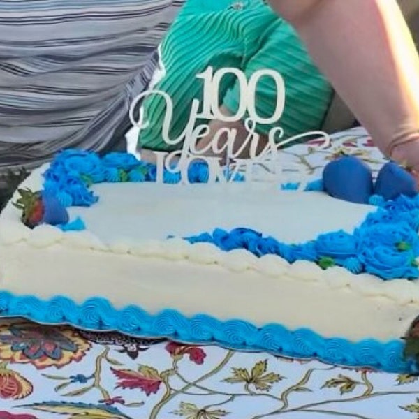 100 Years Loved Cake Topper 100 Birthday Cake Topper 100 Anniversary ...