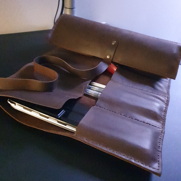 Leather Roll, Artist Roll, Leather Pencil Roll, Leather Pencil Case ...