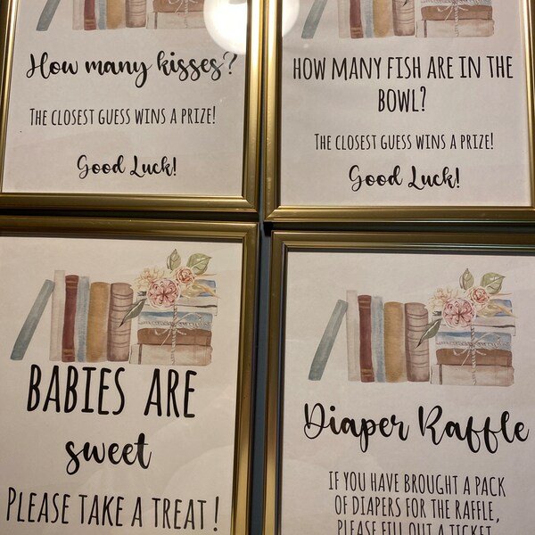 Editable Storybook Custom Sign PRINTABLE Books Baby Shower Birthday ...