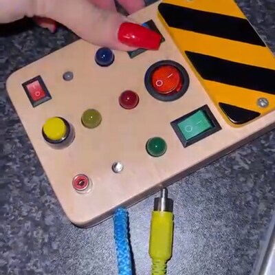 Mission Control Panel for Toddler Busy Board LED Light Toy Switch Box ...