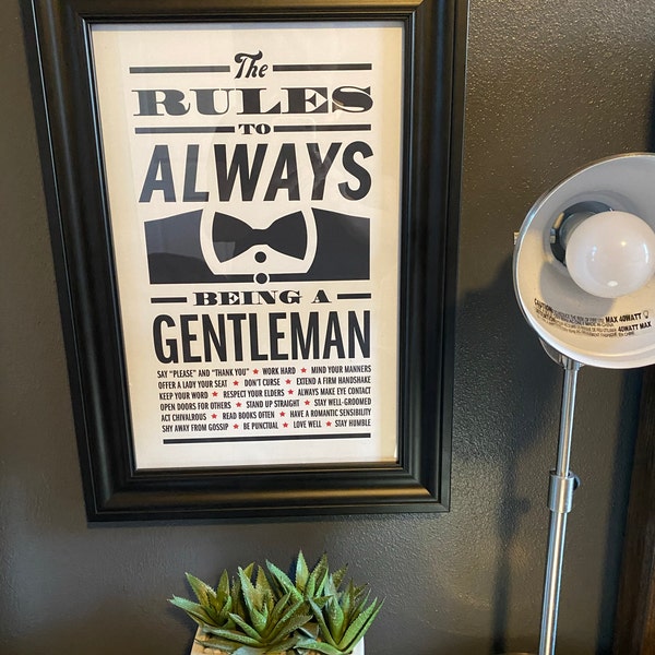Gentleman Rules Print - 11x17 - Etsy