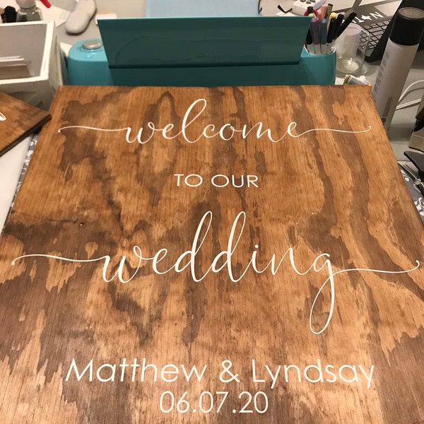 Wedding Welcome Decal Vinyl Decal for Wedding Modern Wedding Sign Vinyl ...