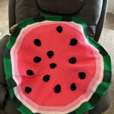 Watermelon Blanket PDF Crochet Pattern Summer Lap Food Blanket Rug - Etsy