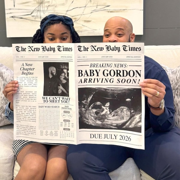 Newspaper Pregnancy Announcement. Newspaper Baby Announcement. Custom ...