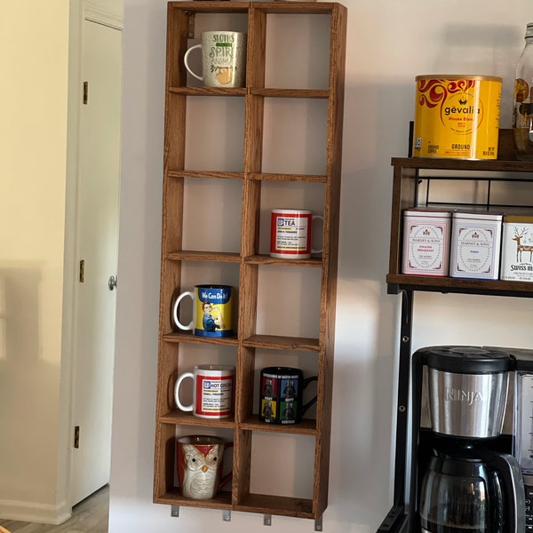 Coffee Cup Storage~coffee Mug Display Shelf~coffee Cup Shelf~wooden ...