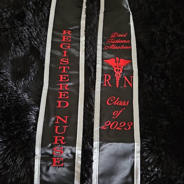 Registered Nurse Personalized Embroidery Graduation Chiseled Stole - Etsy