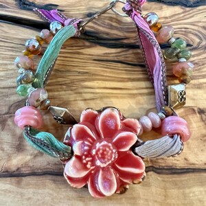 Tulip Bracelet Connector Rustic Artisan Handmade Pottery | Etsy