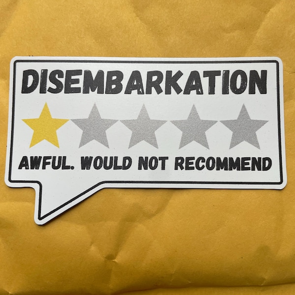 Funny Cruise Disembarkation Magnet: Sarcastic One-star Review - Etsy