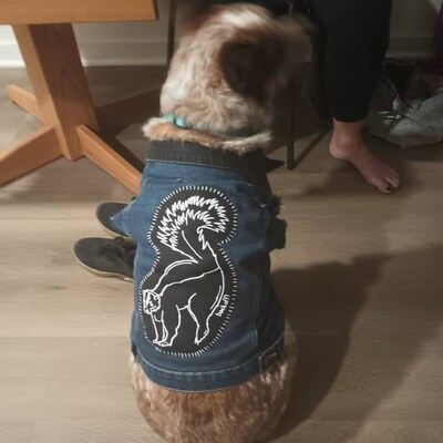 Moon Flower Back Patch Print on Black Cotton Canvas - Etsy