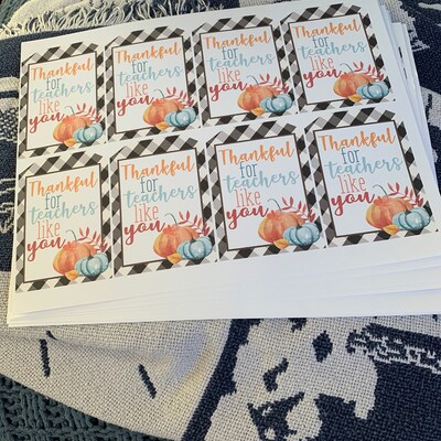 Thanksgiving Teacher Appreciation Printable Gift Tags, Autumn Fall ...