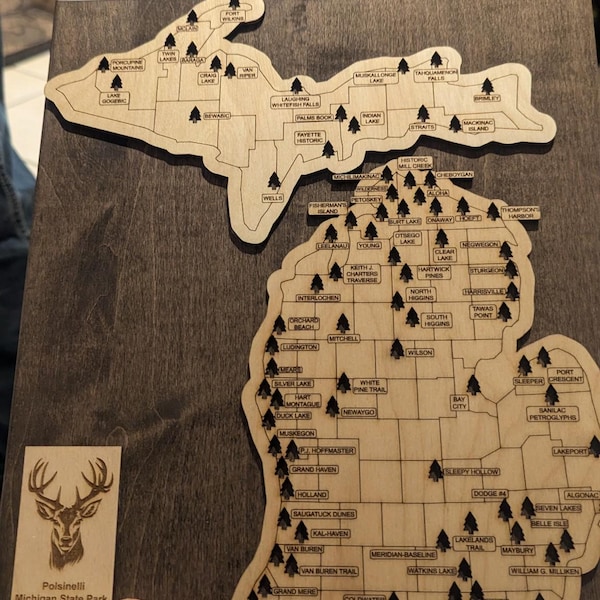 Customizable Michigan State Park Tracking Map - Etsy