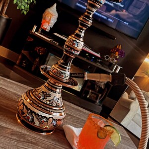 Copper Shisha, Hand Carved Pure Copper Hookah, Diamond Series Water ...