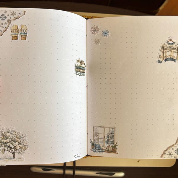 Seasonal Planner Sticker Sheet Set, Cozy Winter Snow Calendar Planner ...