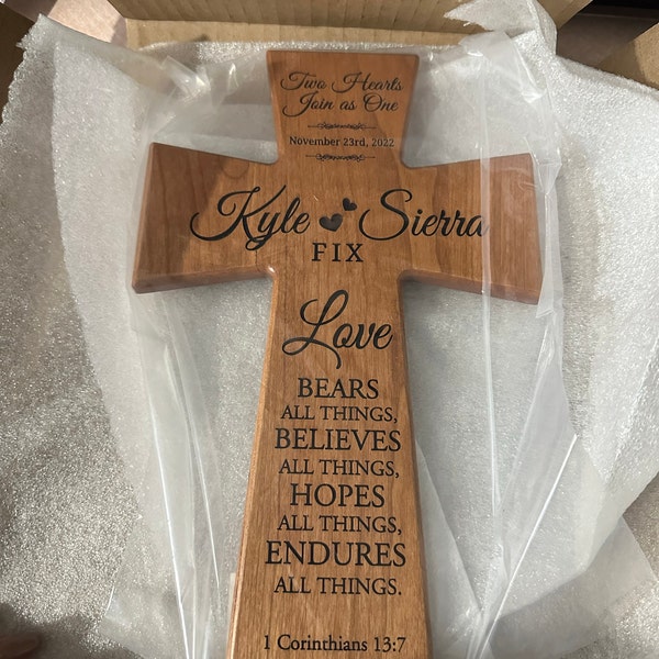 Wooden Wedding Cross Personalized | Personalized Wooden Cross | Wedding ...