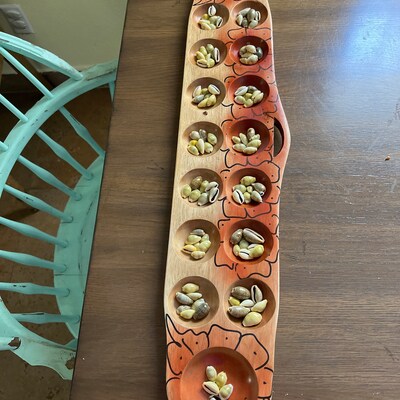 Premium Large Sungka Game With Shells - Etsy