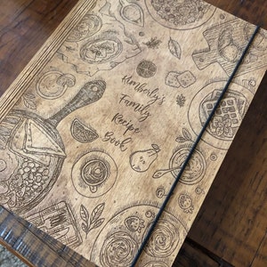 Personalized Wooden Recipe Book Binder Custom Journal Cookbook | Etsy