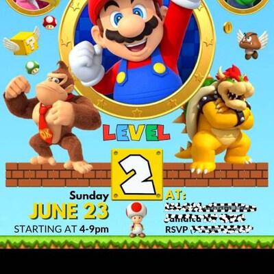 Super Mario and Luigi Pool Party Birthday Invitation Birthday ...