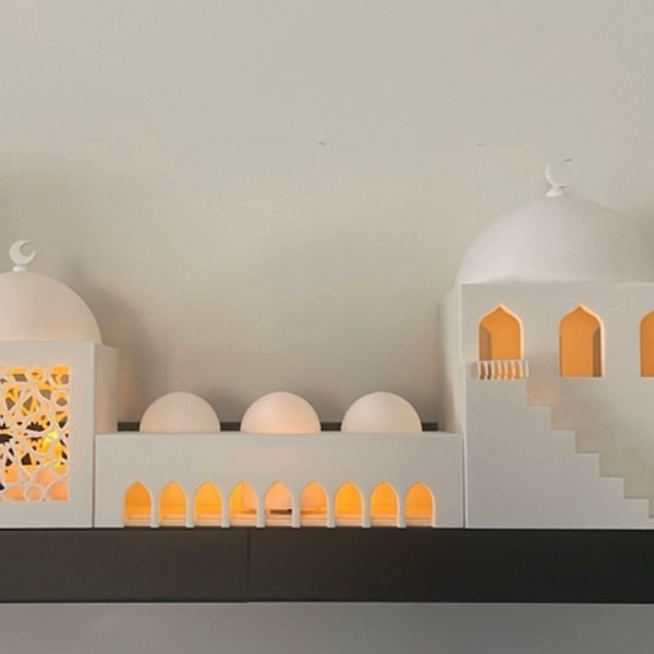 Al-noor Collection | Set of 3 Mini Masjid Lanterns Islamic Home Decor ...
