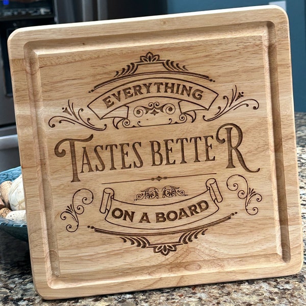 Everything Tastes Better on a Board Svg| Charcuterie Sign Display Board ...