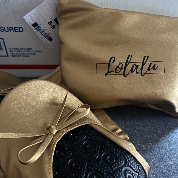 Lolalu Gold Rollable Flats ,rollable Shoe, Foldable Flats, Wedding ...