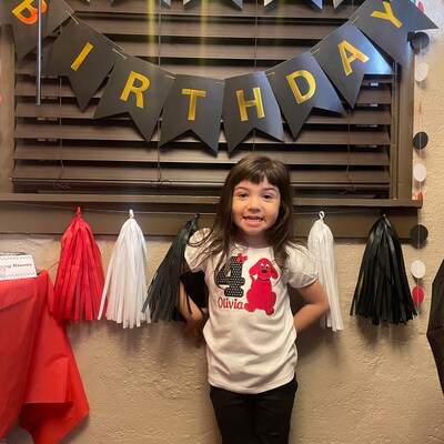 Big Red Dog Ribbon Trim Birthday Tutu Outfit Personalized Birthday ...