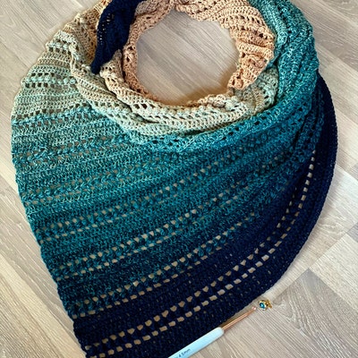 CROCHET PATTERN Hopscotch Triangle Scarf, US Term, Crochet Pattern ...