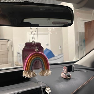 Hanging Car Pictures Frame Macrame Photo Holder Rear View - Etsy