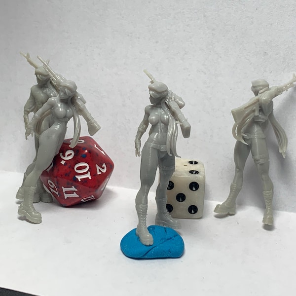 Sun Knight Female Fantasy Miniature 3d Resin Printed Model Pin up Miniature Knight Warrior 40mm ...