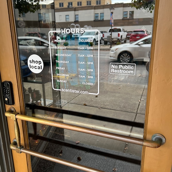 Custom Store Hours Vinyl Decal: Restaurant Window Sign, 8-10yr Outdoor ...