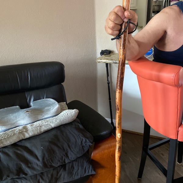 Handcrafted Hickory Walking Stick: Durable Kiln-dried Hiking Staff for ...