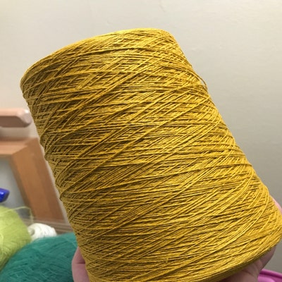 3ply Linen Yarn, Linen Thread, Crochet Yarn, Brown Gold Ocher Color ...