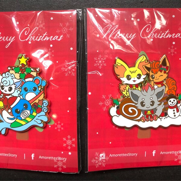 Fox Squad Christmas Enamel Pin - Etsy