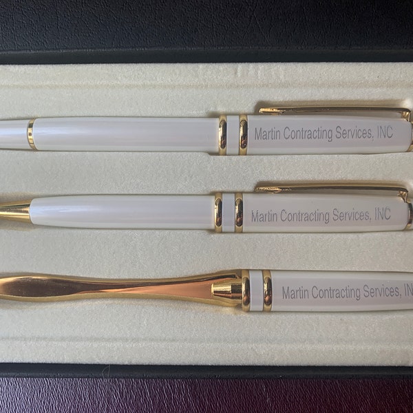 Personalized Engraved Gift Set Custom Engraved D332GS Black Silver Pen ...