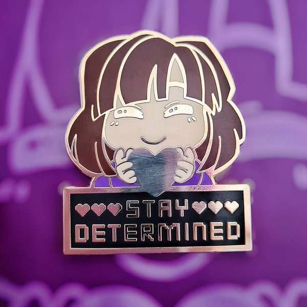 Frisk Undertale Hard Enamel Pins - Stay Determined - Etsy