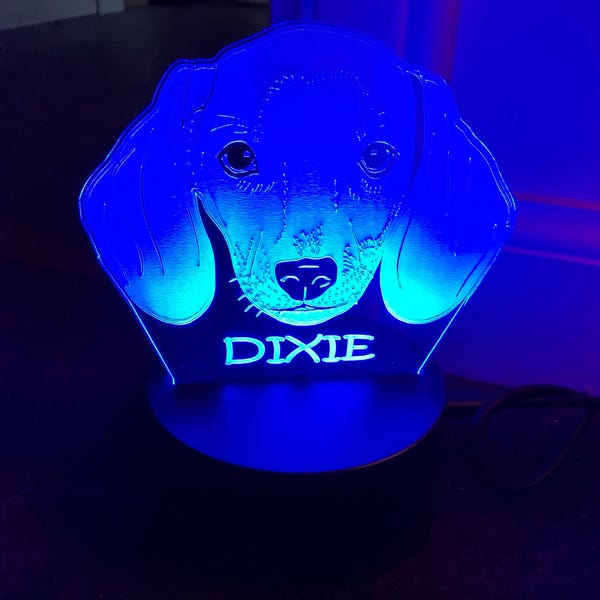 Personalised Company Logo LED Display Light With Wooden Base - 7 LED ...