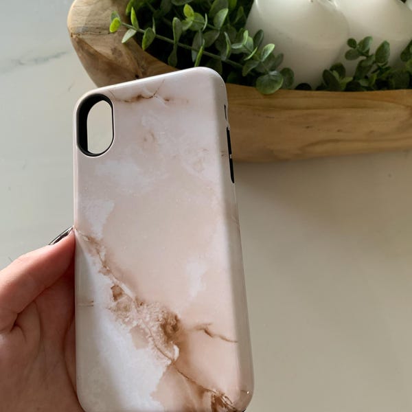 Monogram Phone Case Neutral Beige Marble iPhone 16 Pro Max Case 14 Plus ...
