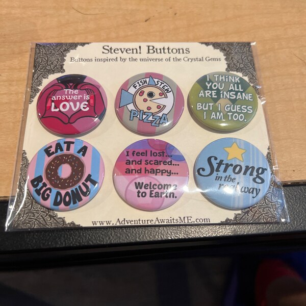 Steven Universe Pinback Button Set - Pins Badges Quotes Love Garnet ...